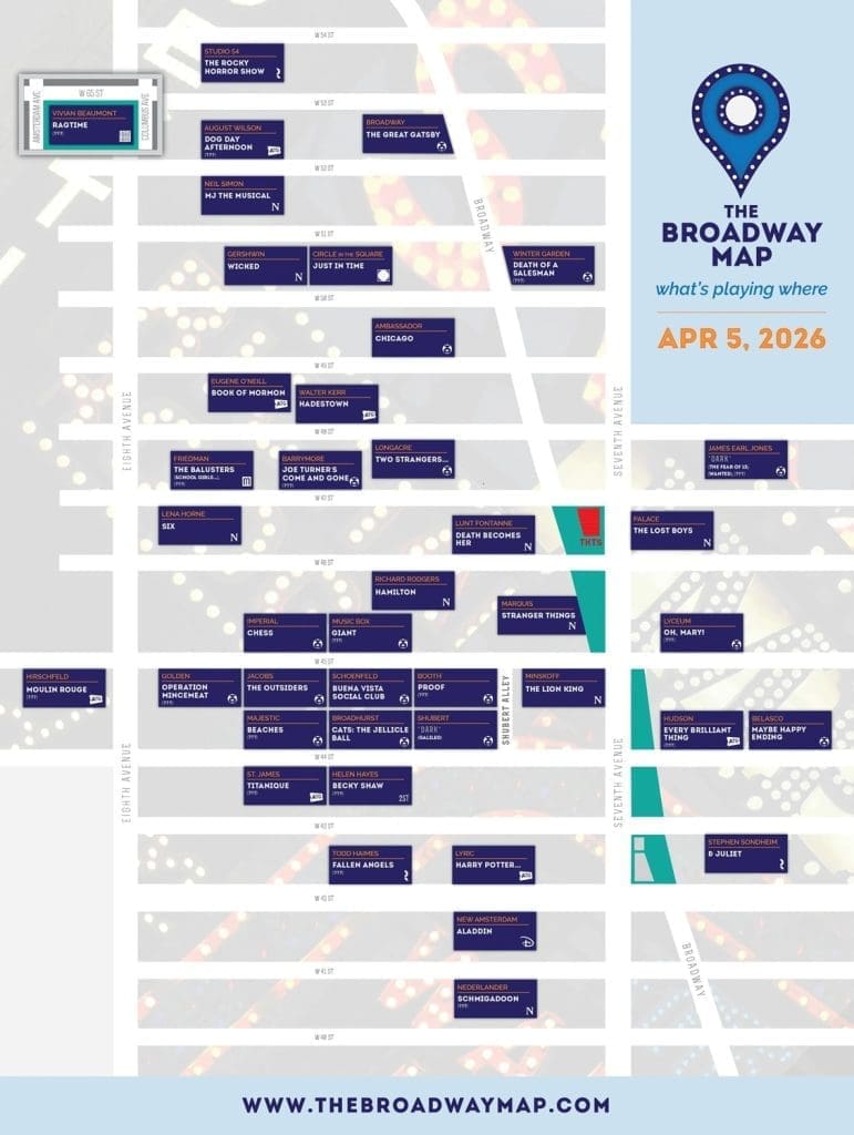 Broadway Theater Map | Broadway on a Budget